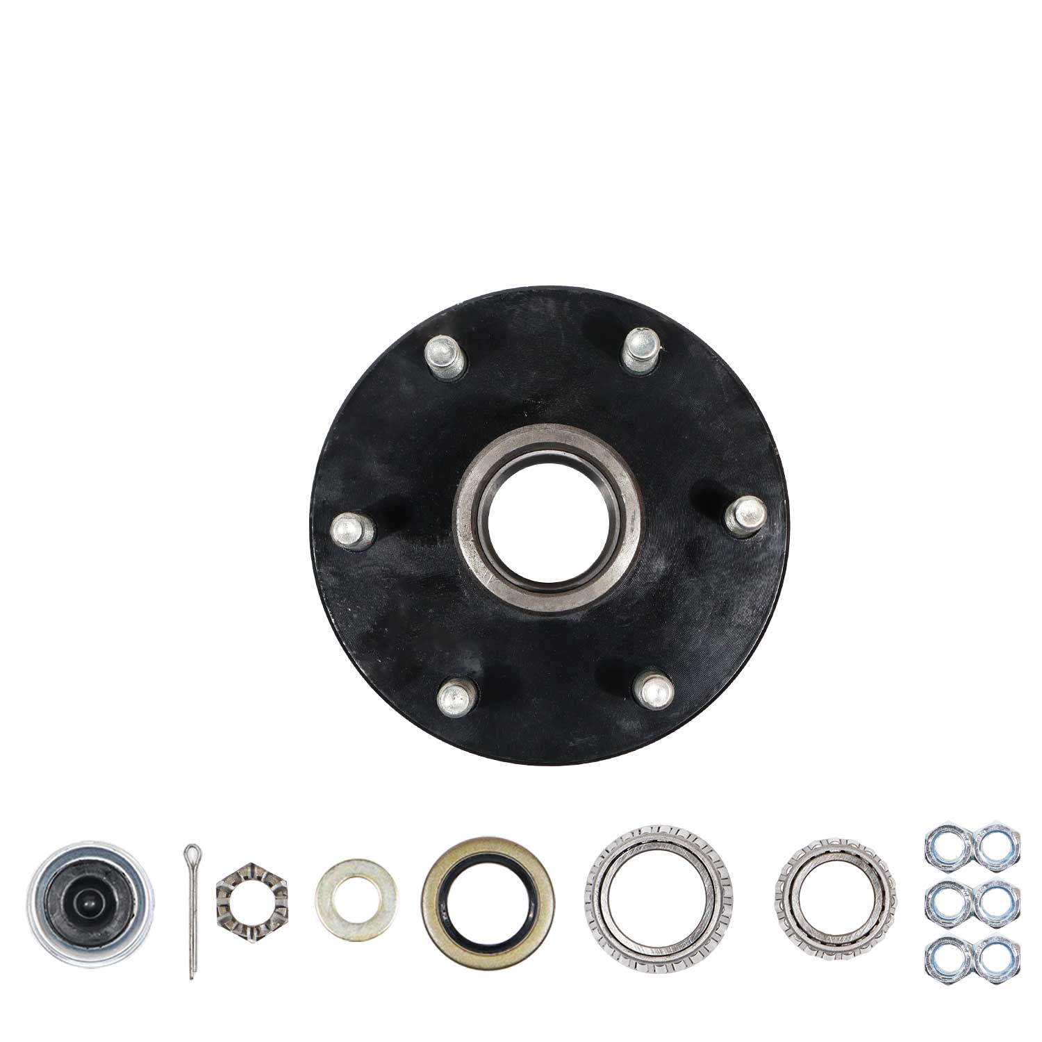 Trailer Hubs And Spindles Trailer Hub Kit 2000# Lbs Axel 5 Lug Idler ...